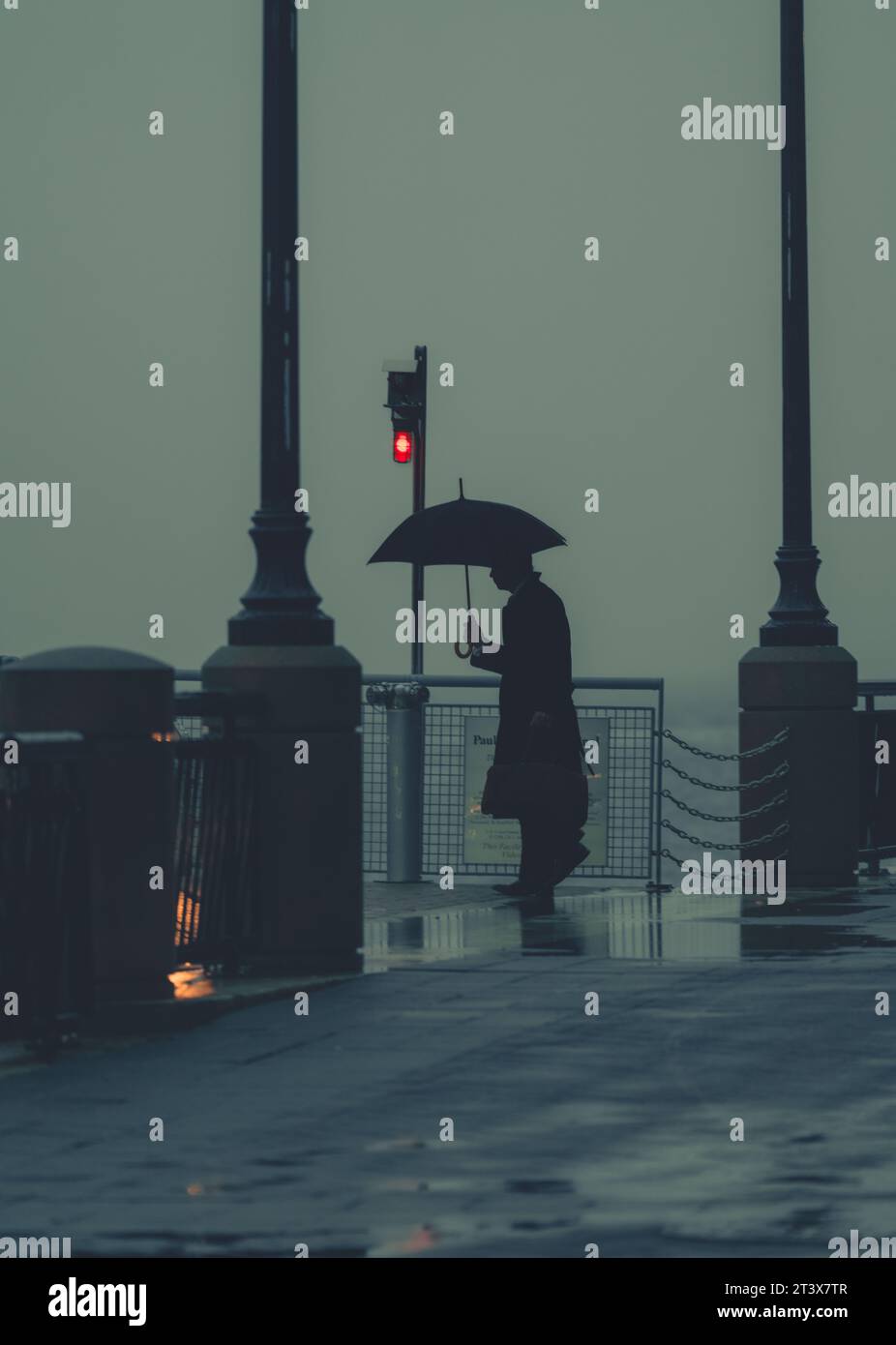 rain day New York City pier Stock Photo - Alamy