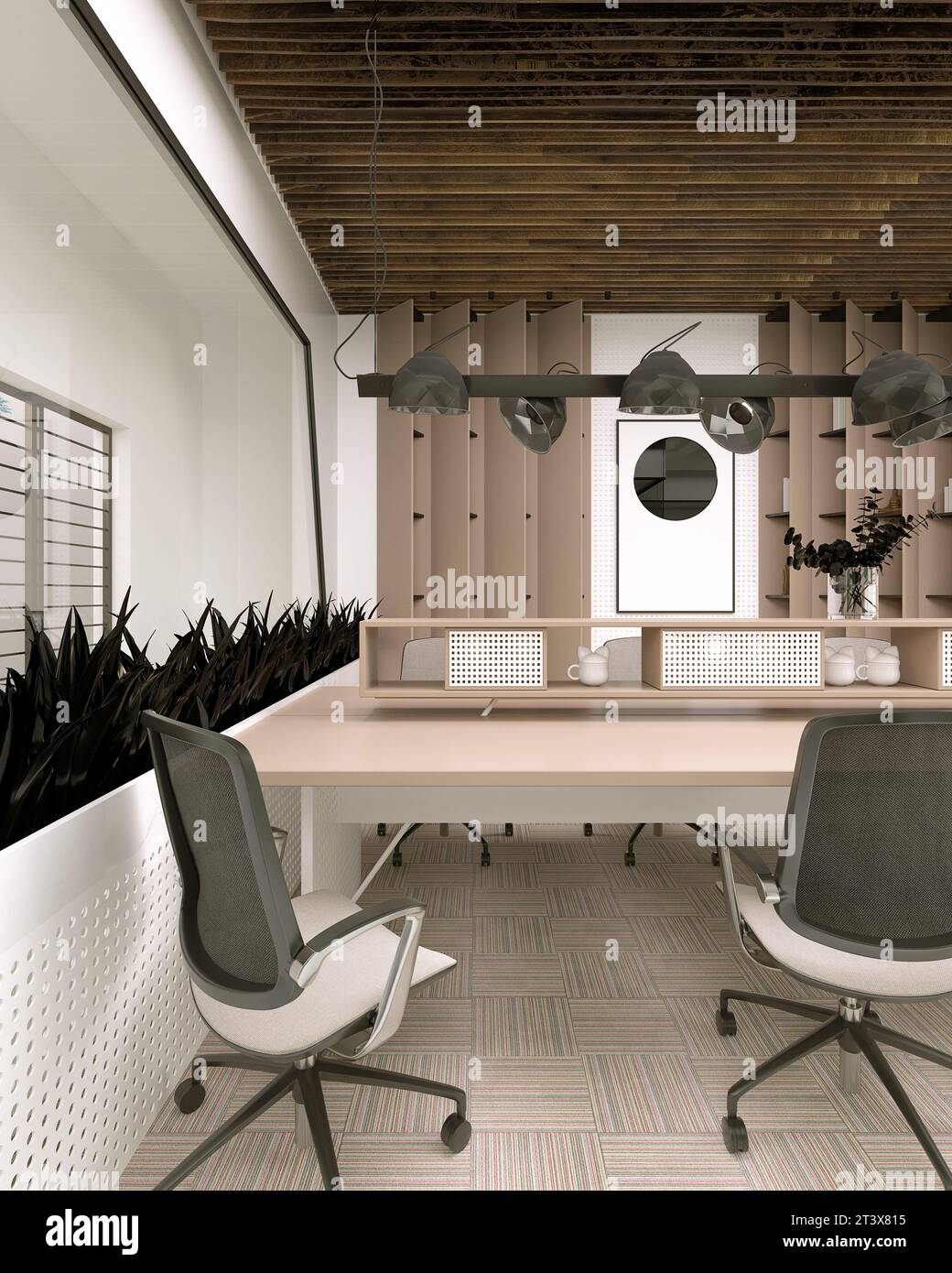 Rendering modern office interior hi-res stock photography and images ...