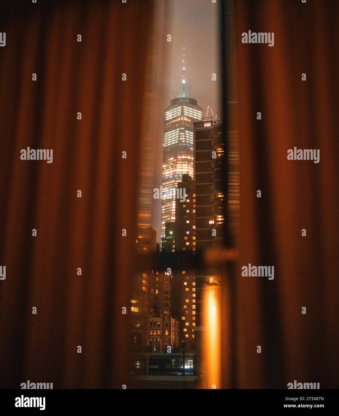 views New York City window hotel night Stock Photo - Alamy