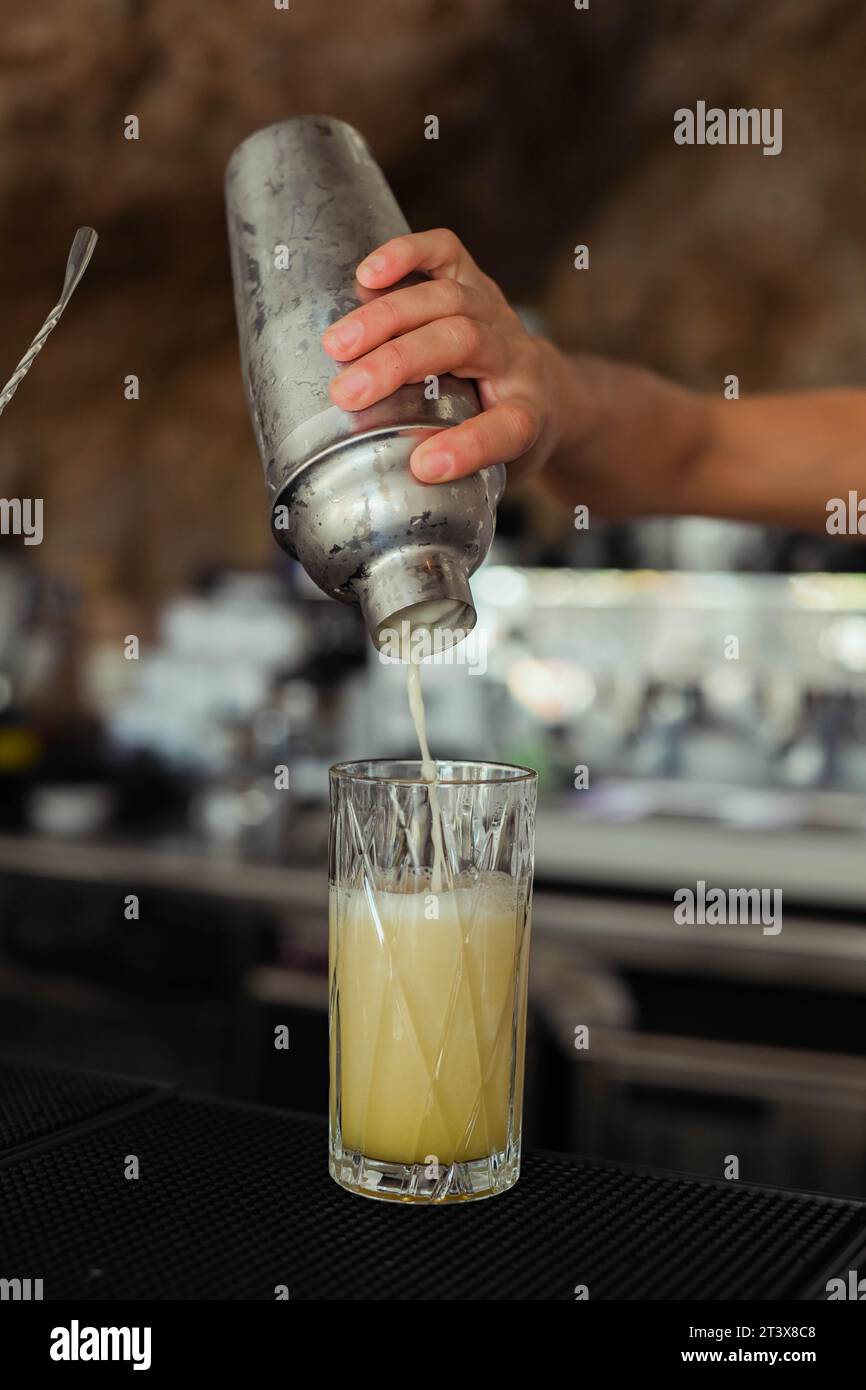 Daiquiris cocktails made by a professional bartender Stock Photo - Alamy