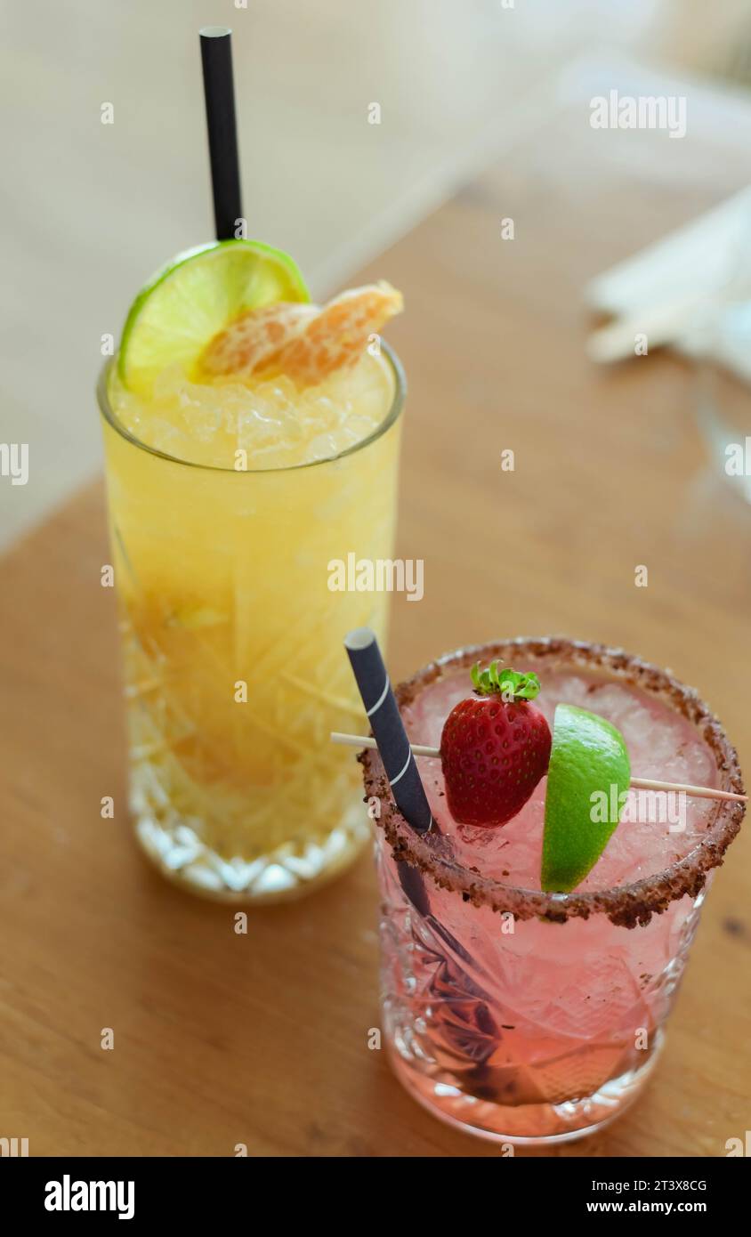 Daiquiris cocktails made by a professional bartender Stock Photo - Alamy