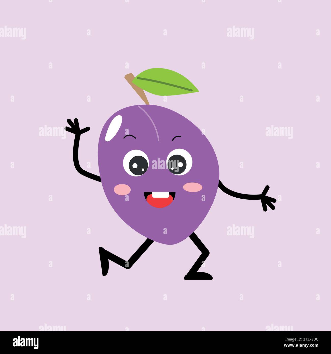 cute cartoon plum - cartoon berry fruit character Stock Vector Image ...