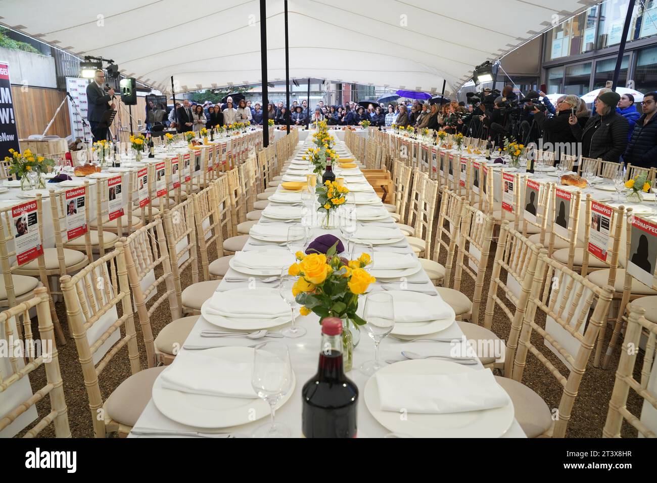 The Empty Shabbat Table installation, an empty dining table set for ...