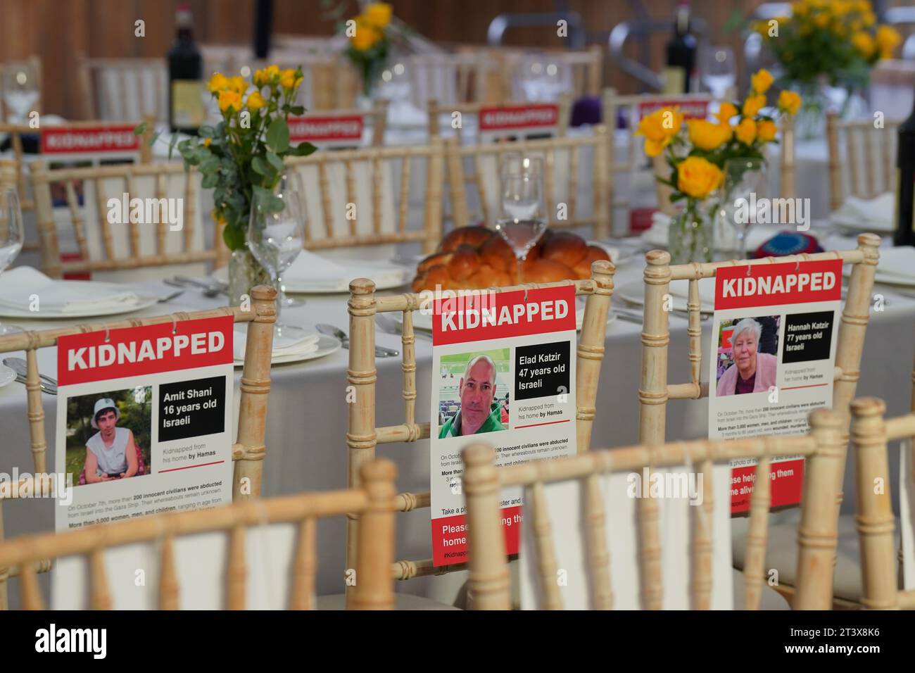 The Empty Shabbat Table installation, an empty dining table set for ...