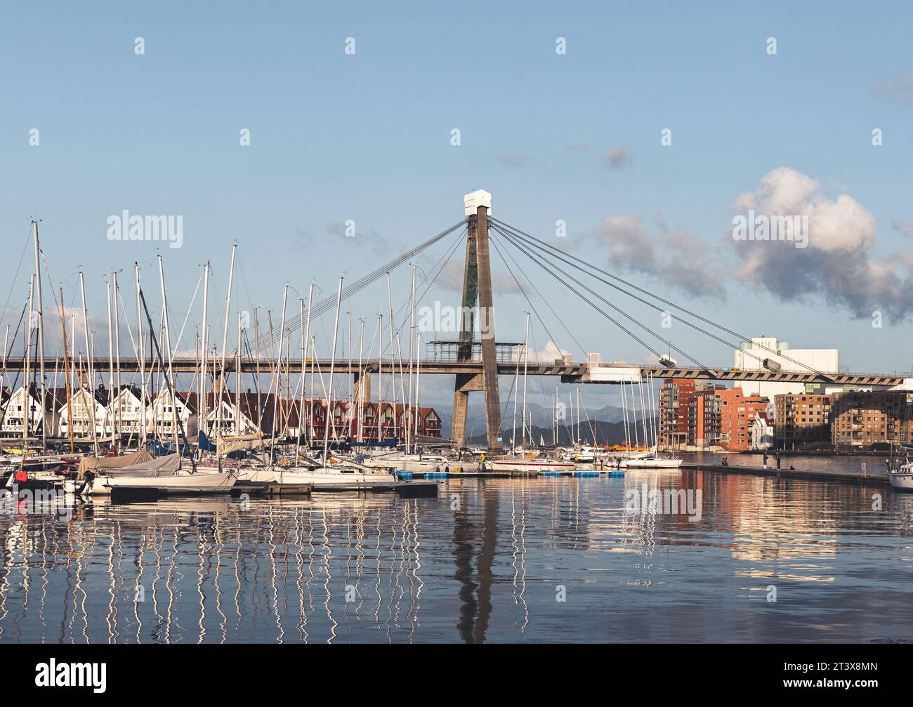 Stavanger City Bridge is a cable stayed bridge in Stavanger Stock Photo ...