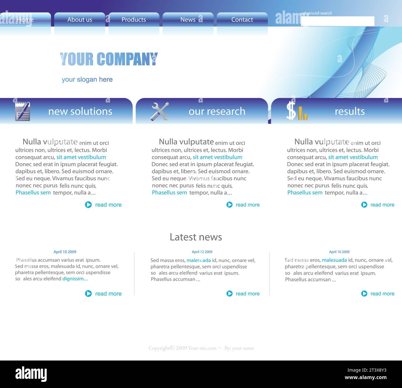 Editable website template Royalty Free Vector Image Stock Vector Image ...