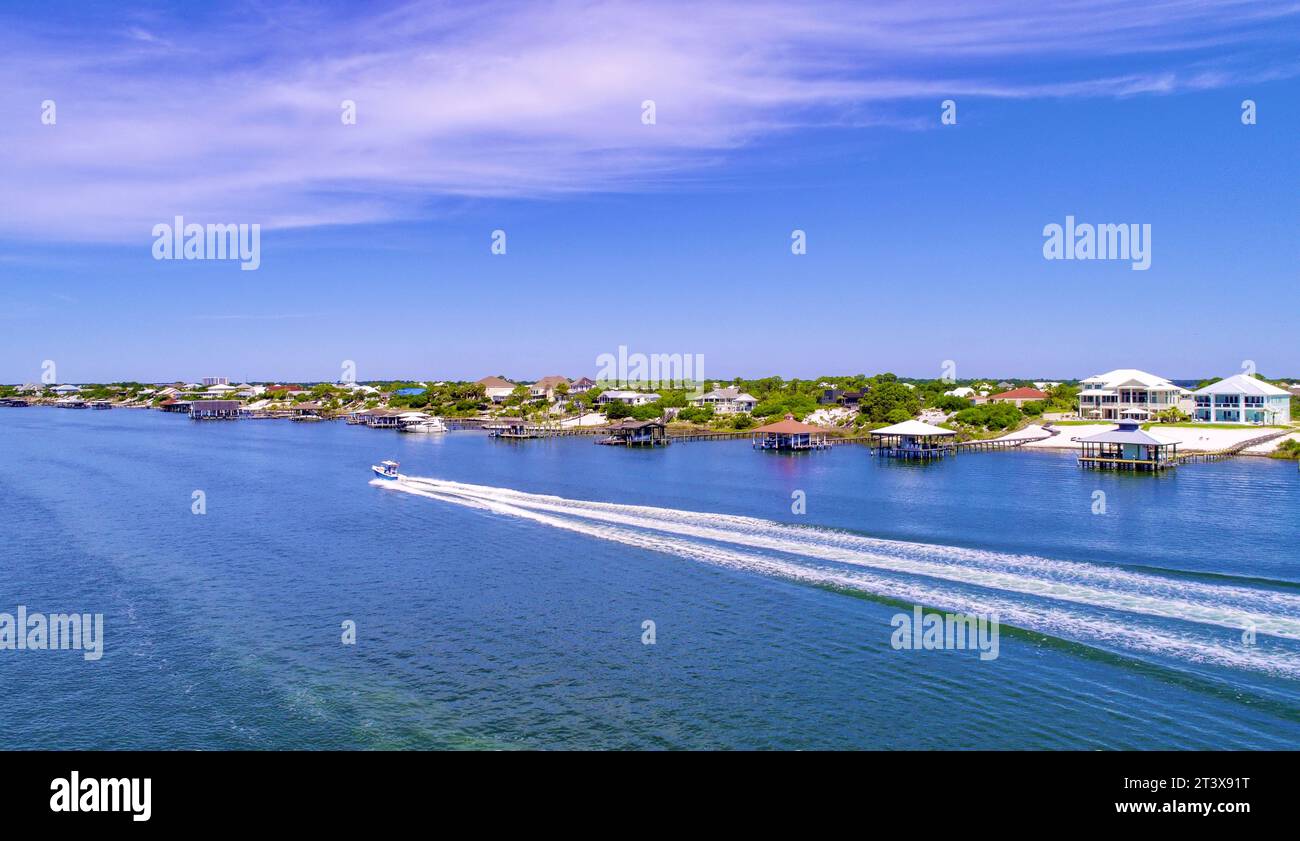 Aerial view of Ono Island in Orange Beach, Alabama Stock Photo - Alamy