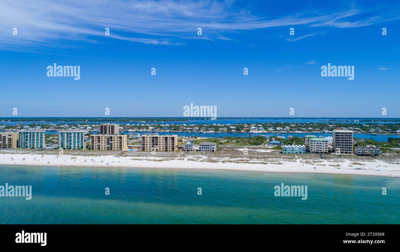 Aerial view of the beach at Perdido Key Stock Photo - Alamy