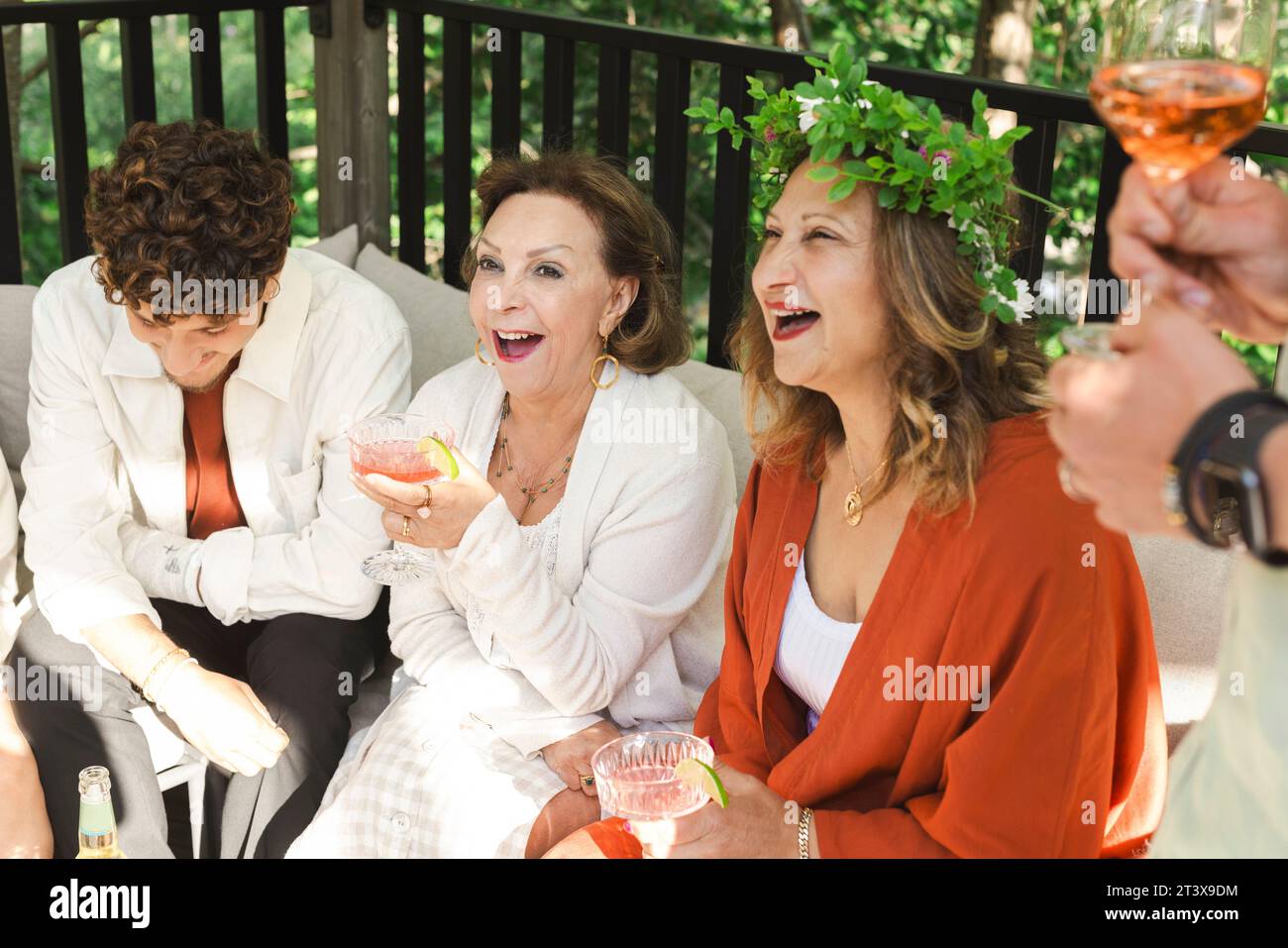 Cheerful young family three sitting hi-res stock photography and images ...