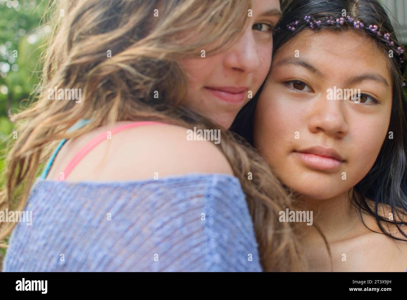 Best friends posing for camera Stock Photo - Alamy