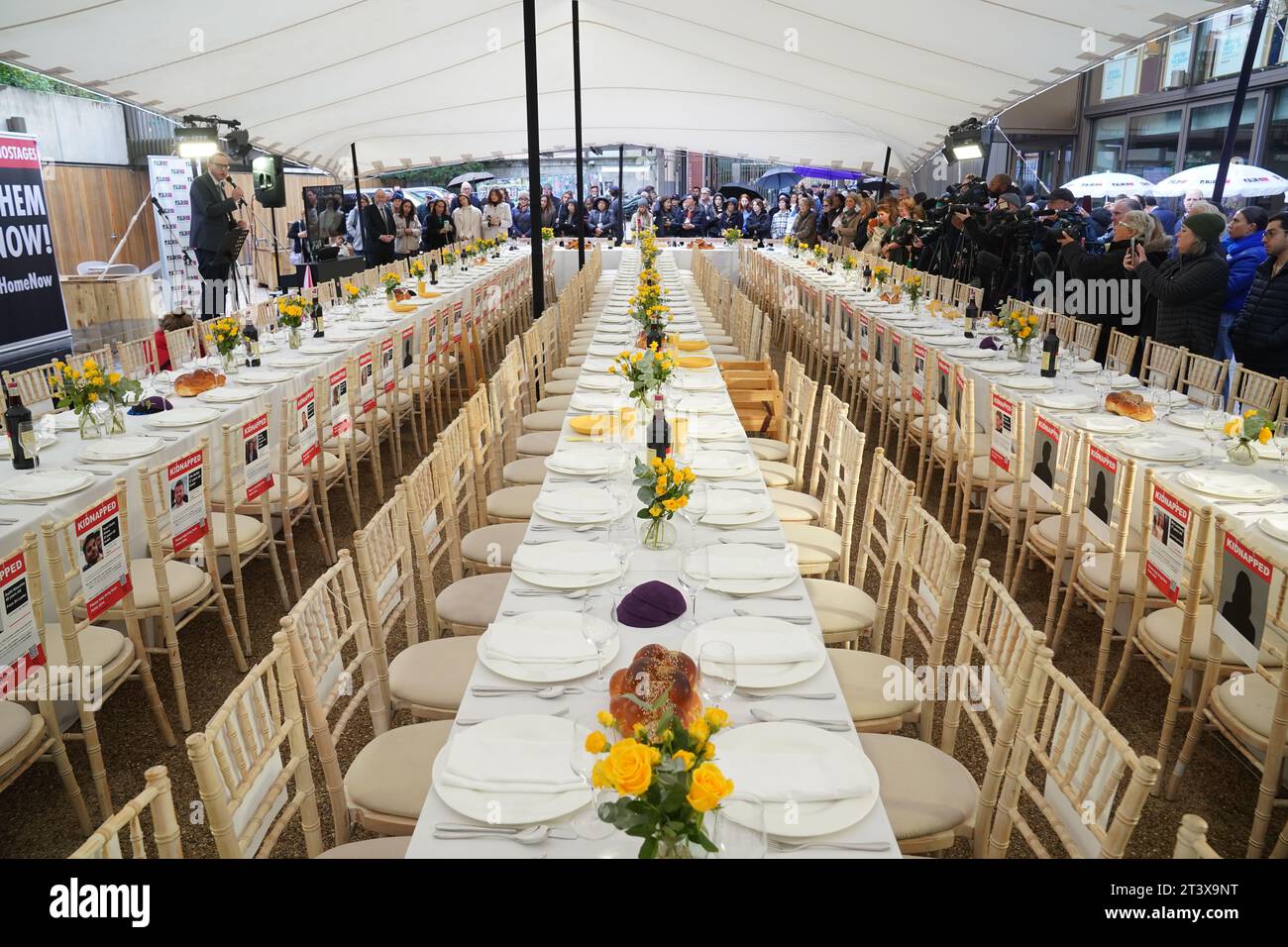 The Empty Shabbat Table installation, an empty dining table set for ...