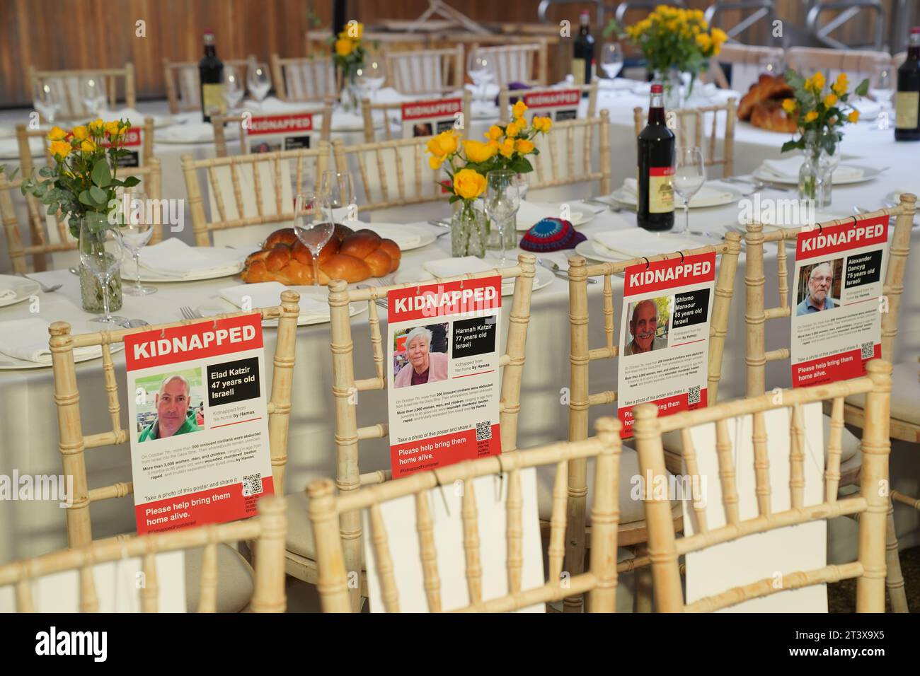 The Empty Shabbat Table installation, an empty dining table set for ...