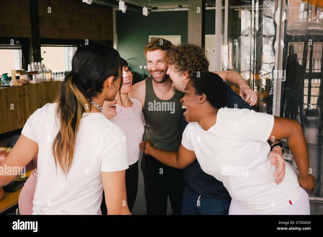 Multiracial group professional colleagues standing hi-res stock ...