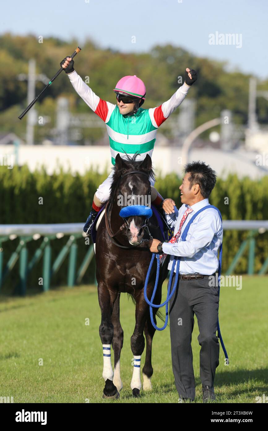 Kyoto, Japan. 22nd Oct, 2023. Durezza and jockey Christophe Lemaire won ...