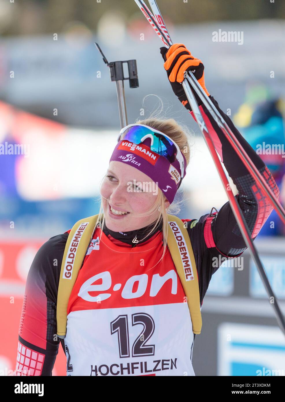 Lisa Theresa Hauser (AUT) Jubel Biathlon Welt Cup 10 KM Verfolgung der ...