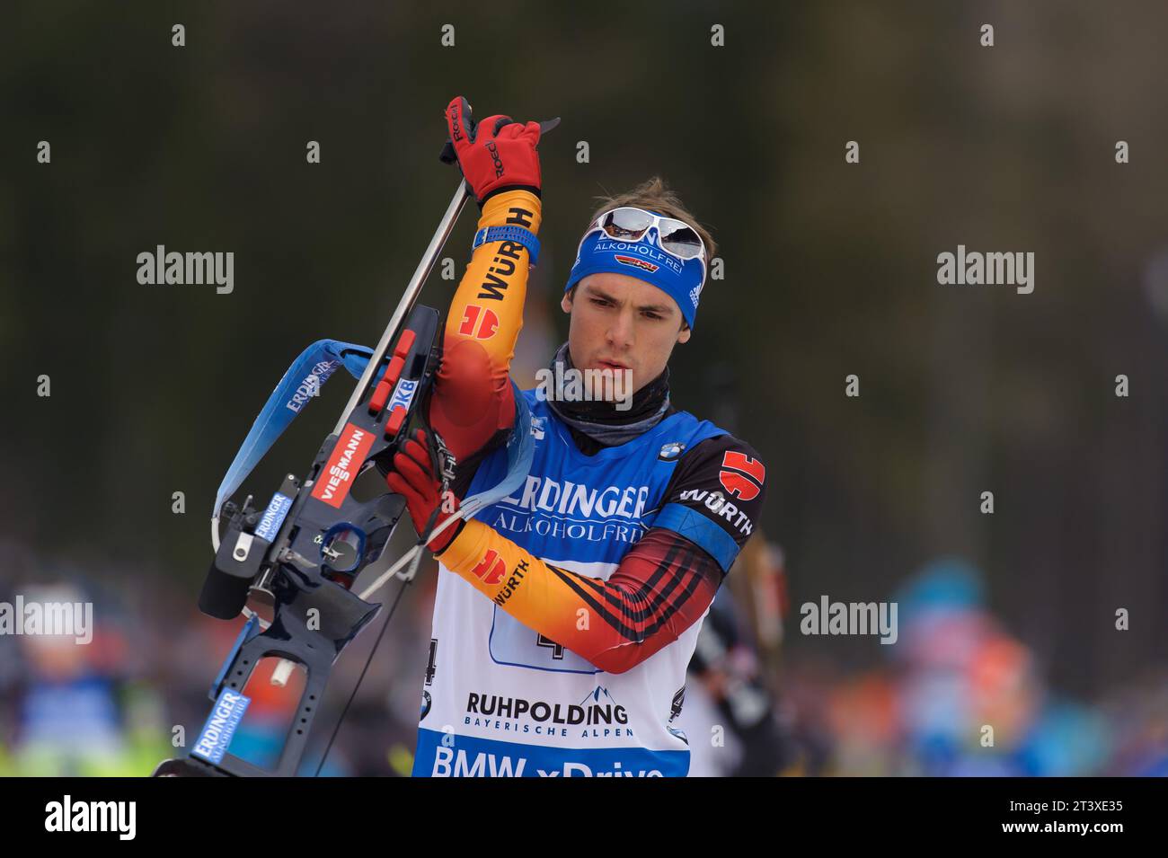 Simon Schempp Aktion Biathlon Welt Cup 4 X 7,5 KM Staffel der Herren in ...