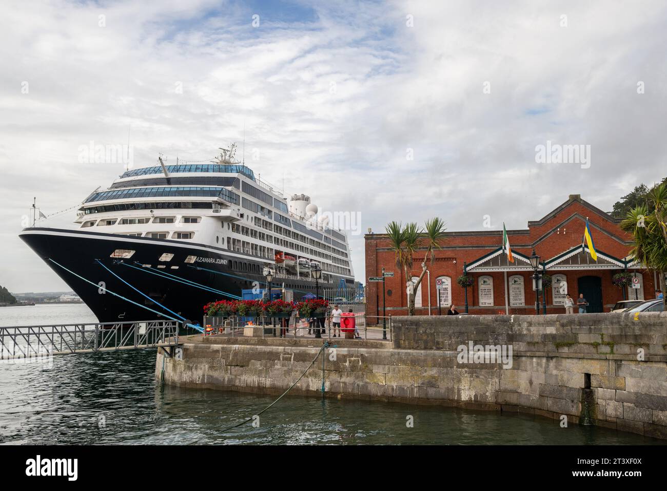 On a warm and humid day in Cobh, Ireland, luxury cruise liner 'Azamara ...