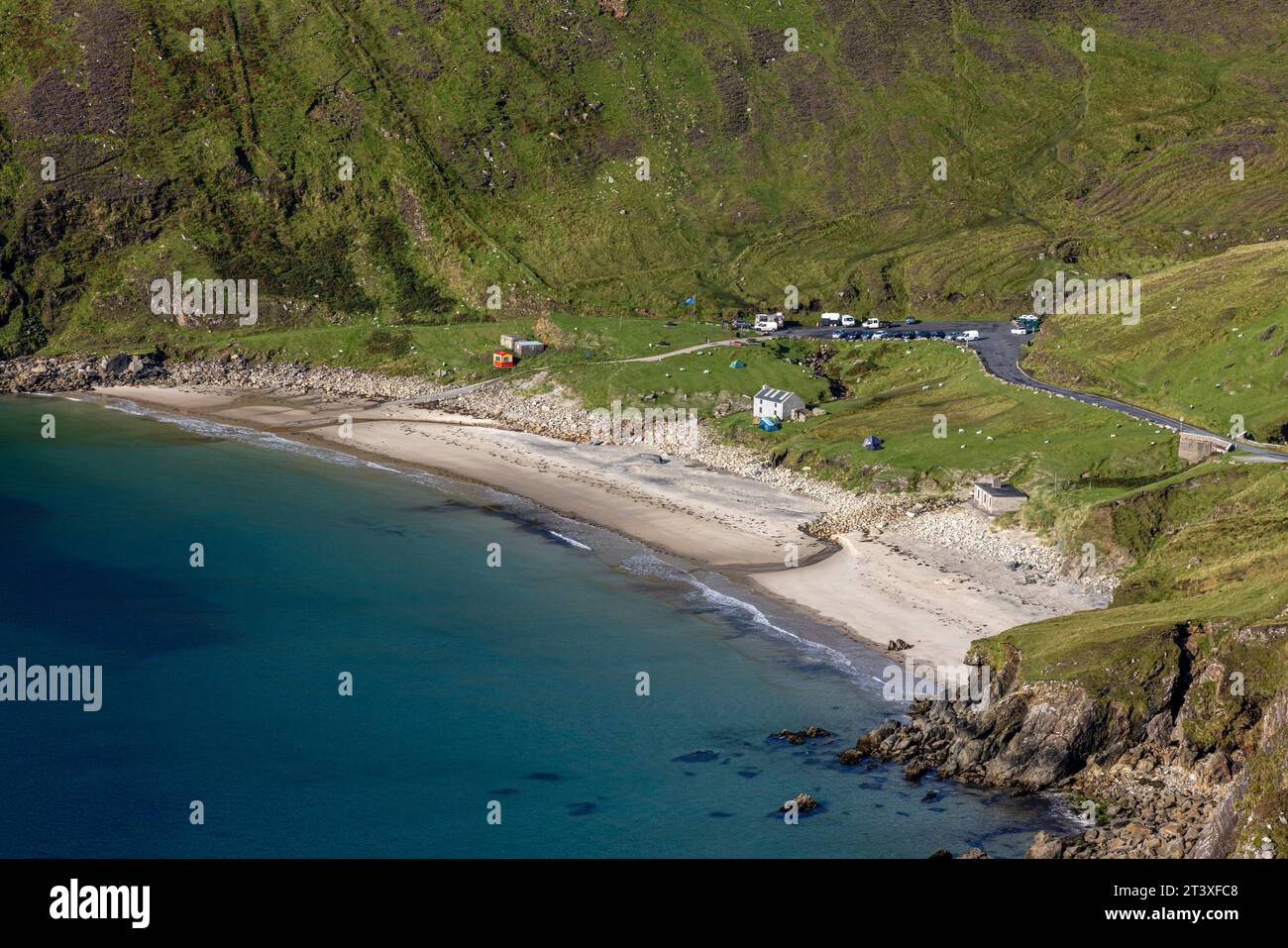 Keem Beach in Ireland is a white-sand beach with turquoise water ...