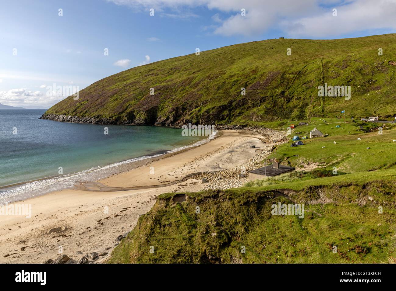 Keem Beach in Ireland is a white-sand beach with turquoise water ...