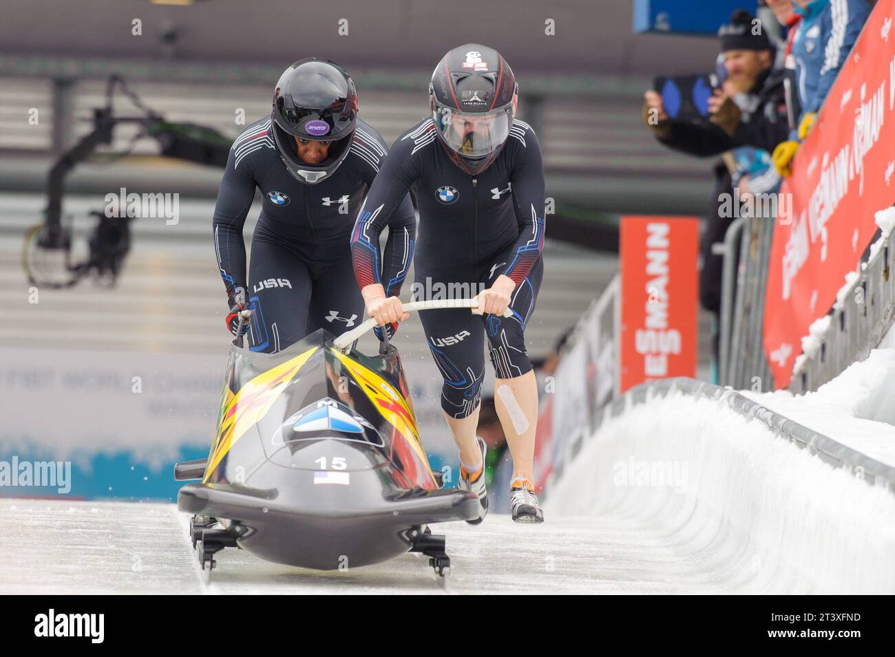 Jamie Greubel Poser und Lauren Gibbs USA 2er Bob BMW FIBT World ...