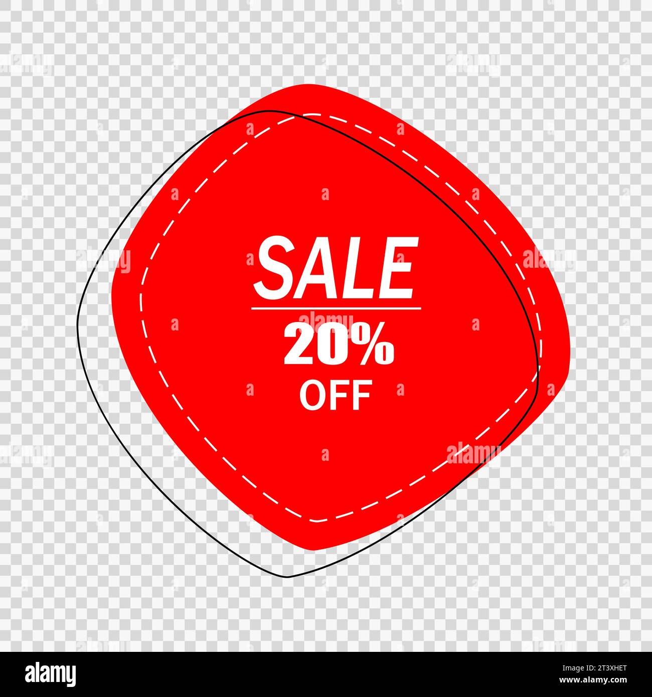 A distorted sales advertising icon with text on a transparent ...
