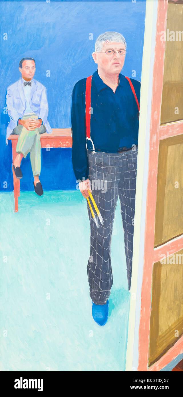 David Hockney, Self-Portrait with Charlie, by David Hockney Stock Photo ...