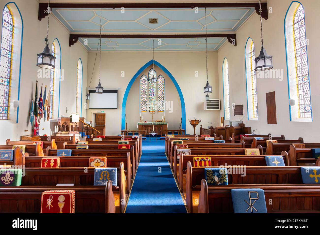 The interior of the Church of Saint Mary the Virgin Trawden Stock Photo ...