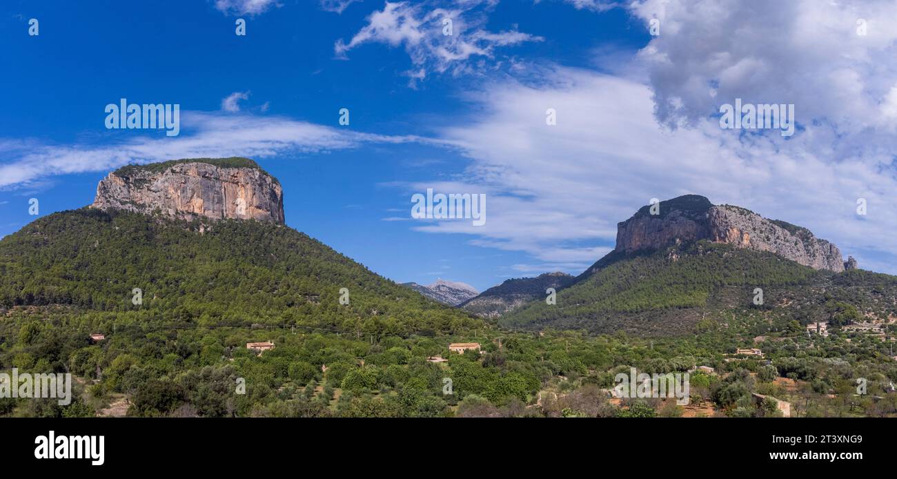 Puig del Castell d'Alaró 822 m and Puig d'Alcadena 817 m, Alaro ...
