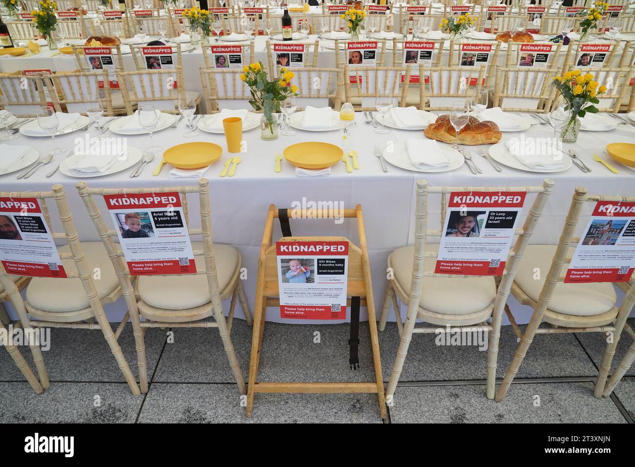 The Empty Shabbat Table installation, an empty dining table set for ...