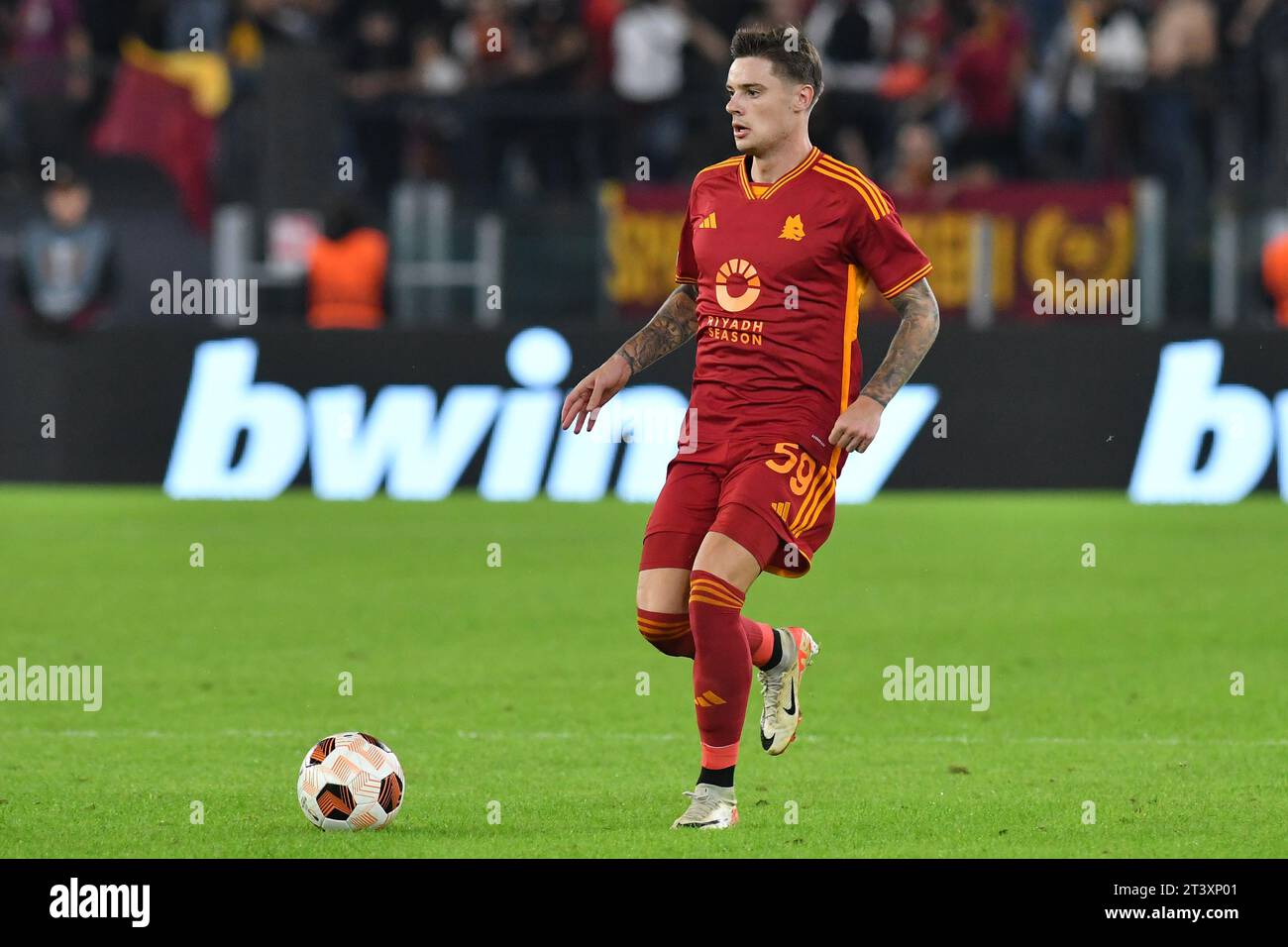 Nicola Zalewski of AS Roma during the Uefa Europa League match AS Roma ...