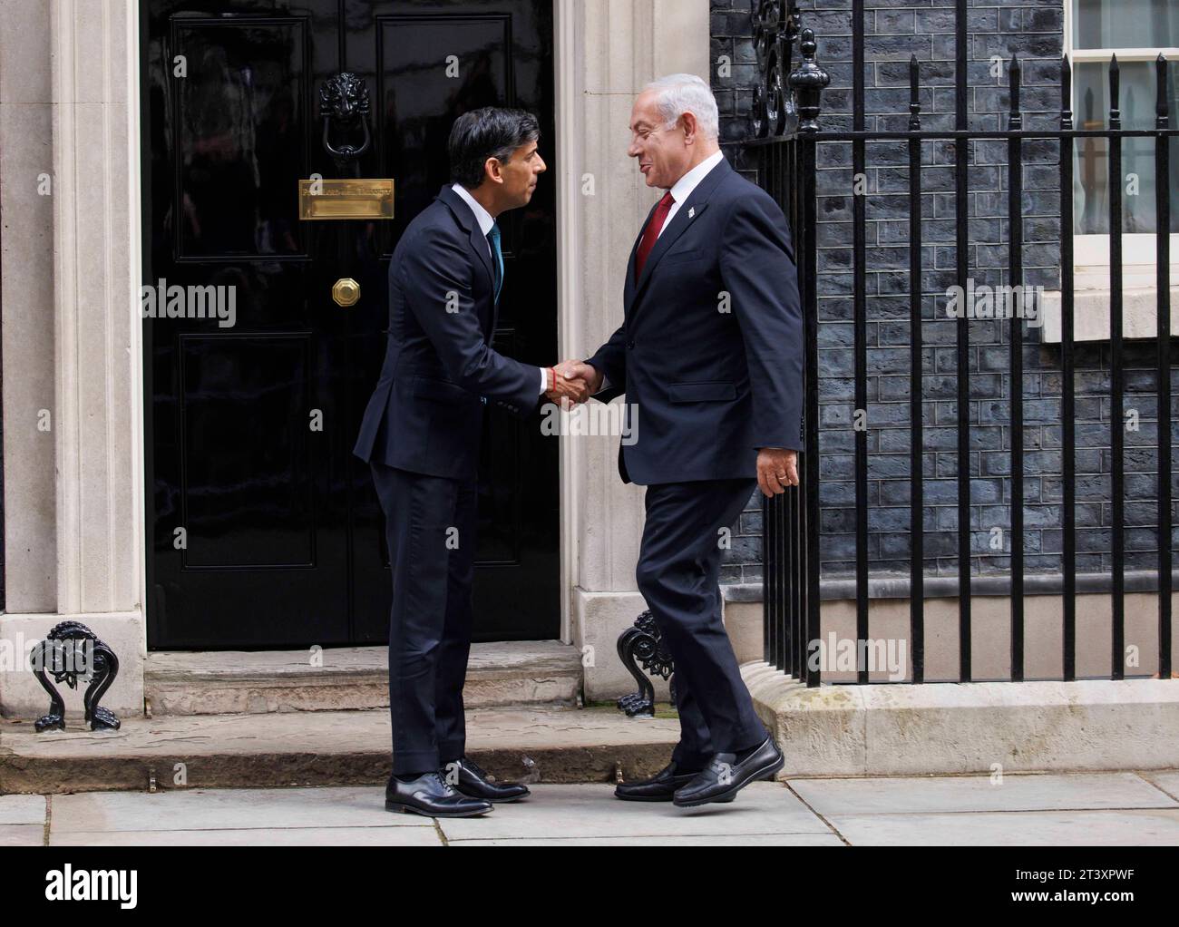 Bejamin Netanyahu, Prime Minister of Israel, shakes hands with UK Prime ...