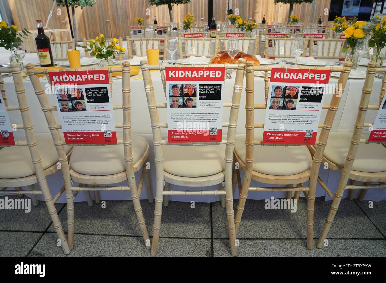 The Empty Shabbat Table installation, an empty dining table set for ...