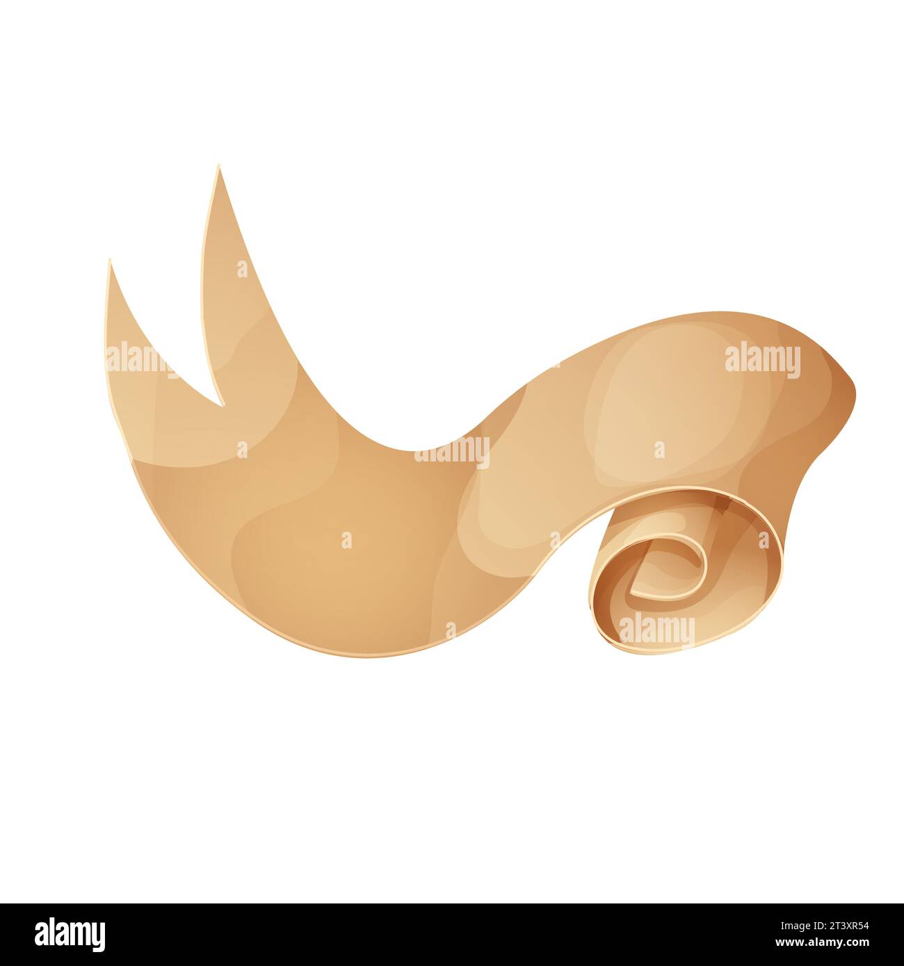 Parchment paper scroll ribbon, old vintage banner game ui element in ...