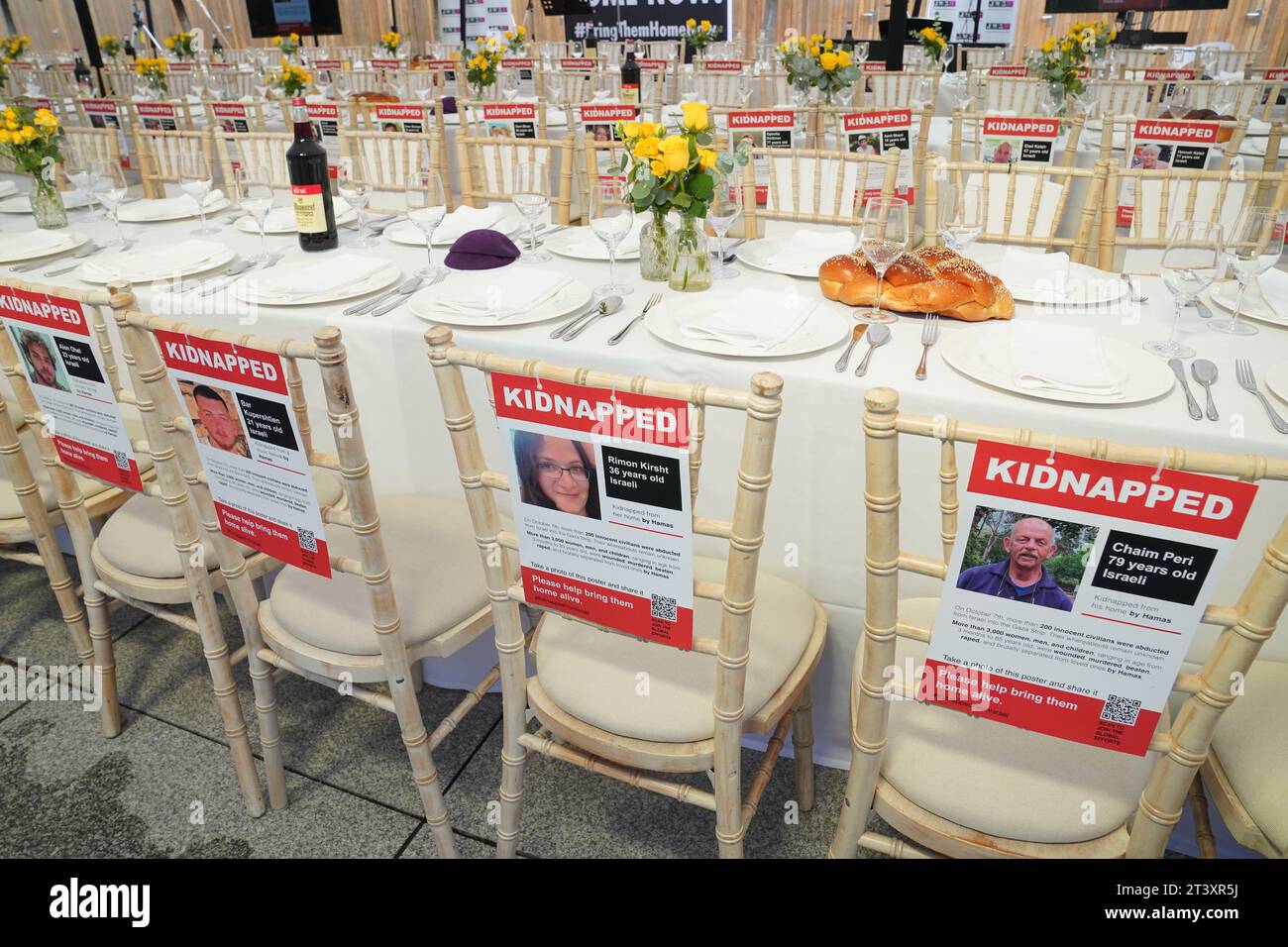 The Empty Shabbat Table installation, an empty dining table set for ...
