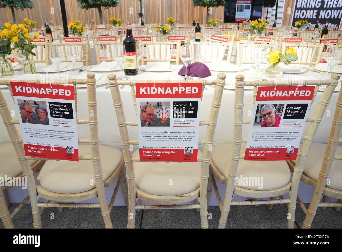 The Empty Shabbat Table installation, an empty dining table set for ...