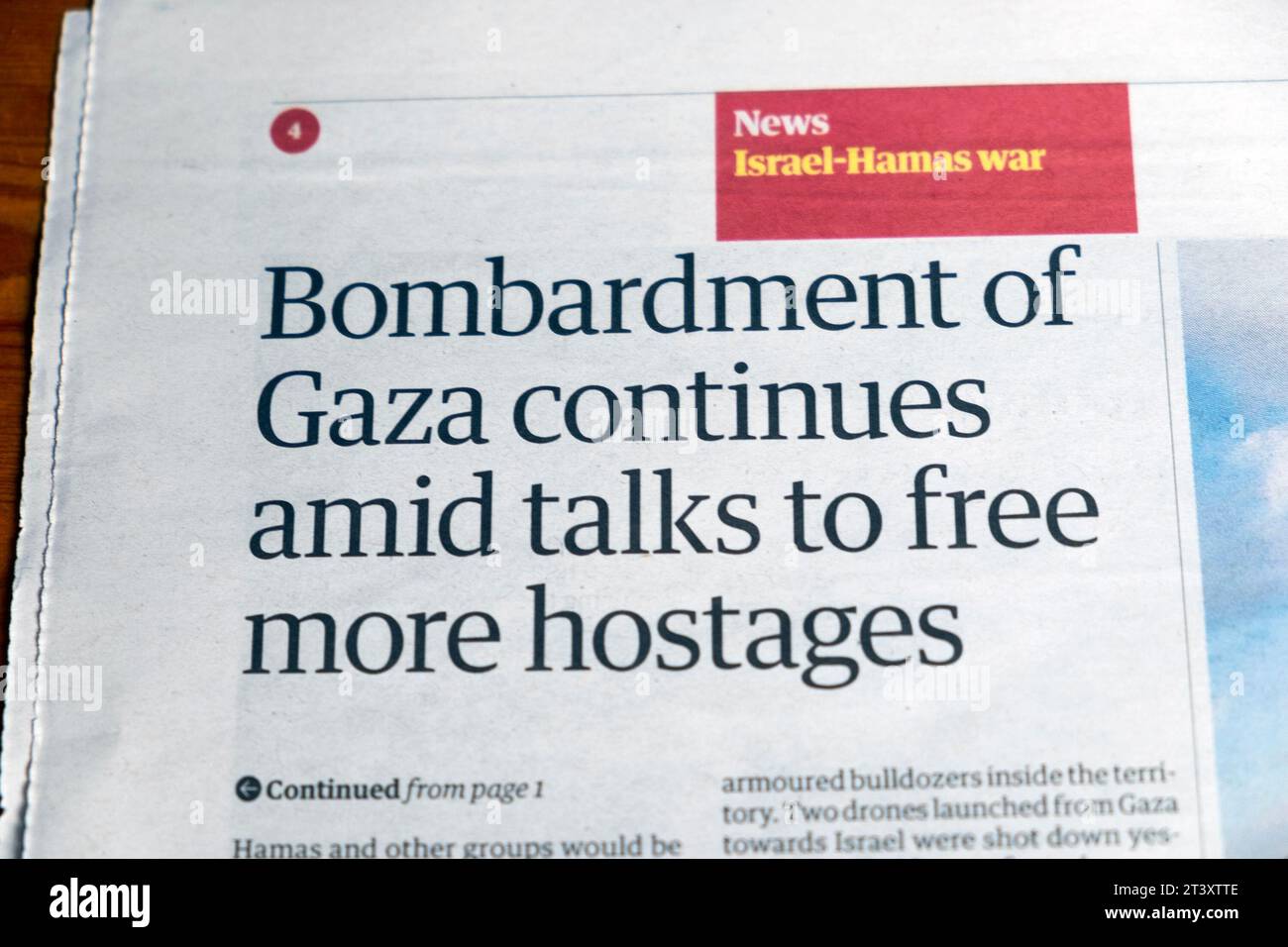 'Bombardment of Gaza continues amid talks to free more hostages ...
