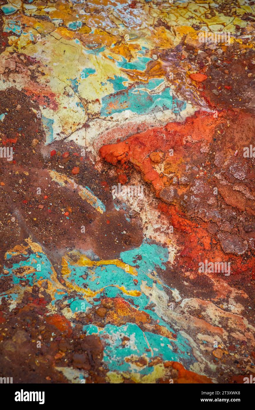abstract art of ground in Iceland many colors Stock Photo - Alamy