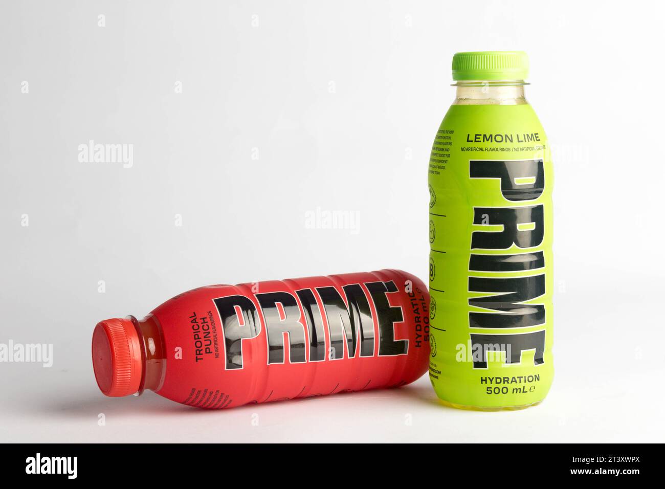 London, United Kingdom, 18th October 2023:- Bottles of Prime Hydration ...