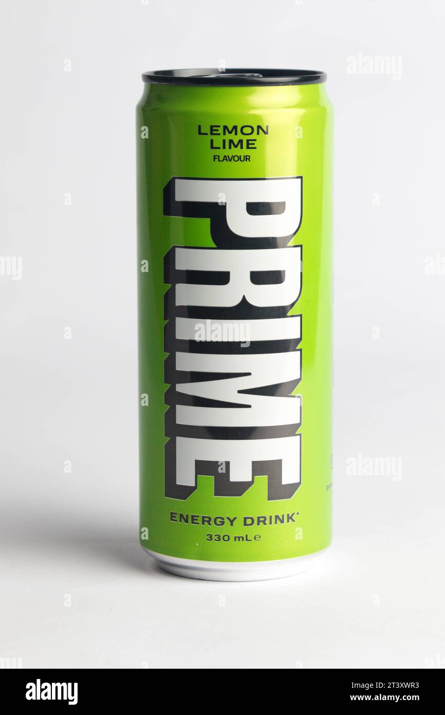 London, United Kingdom, 18th October 2023:- A Can of Lemon Lime Prime ...
