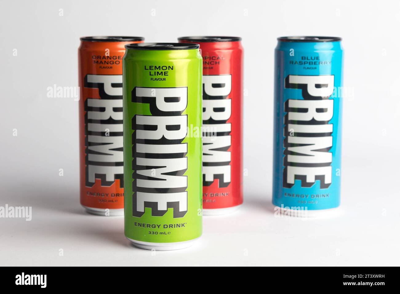 London, United Kingdom, 18th October 2023:- Four Cans of Prime Energy ...