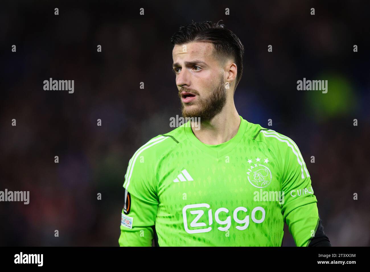 BRIGHTON, UK - 26th Oct 2023: Diant Ramaj of AFC Ajax looks on during ...