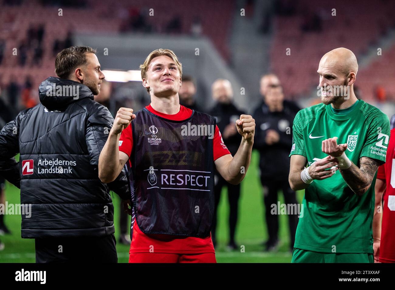 Trnava, Slovakia. 26th Oct, 2023. Conrad Harder of FC Nordsjaelland ...