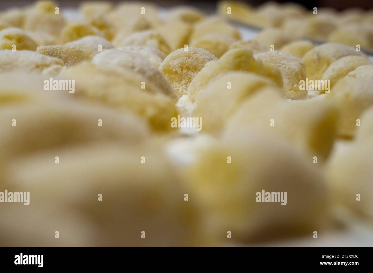 Homemade gnocchi with eggs and flour. traditional Italian recipe Stock ...