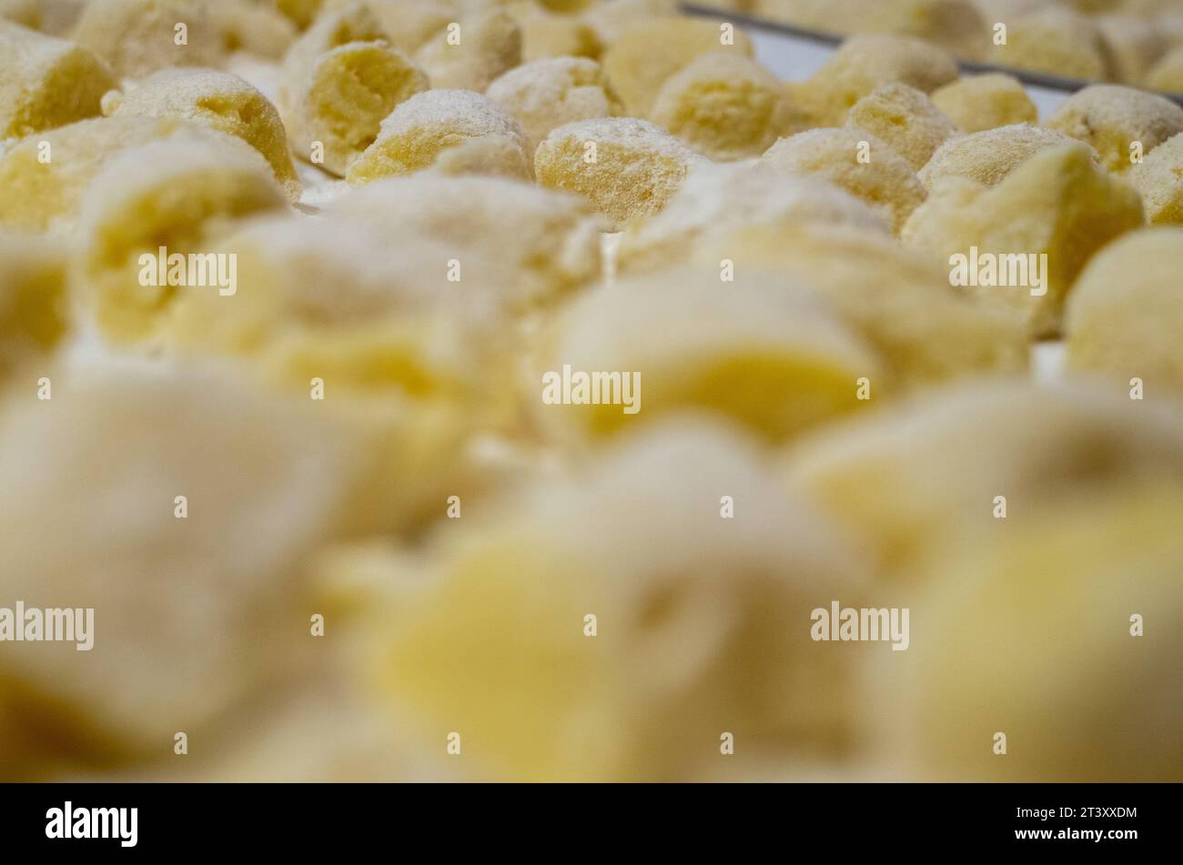 Homemade gnocchi with eggs and flour. traditional Italian recipe Stock ...