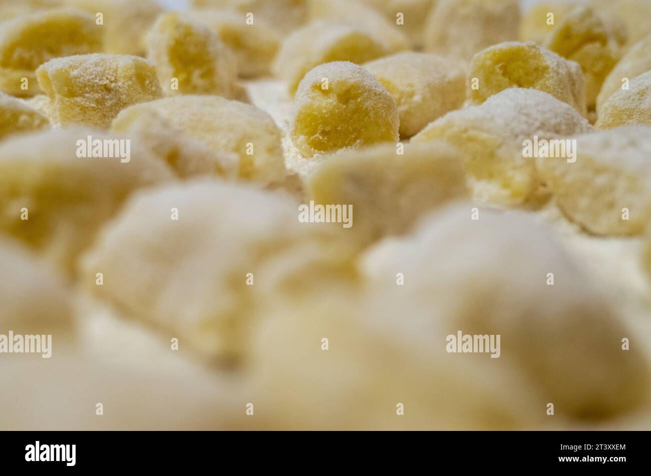 Homemade gnocchi with eggs and flour. traditional Italian recipe Stock ...