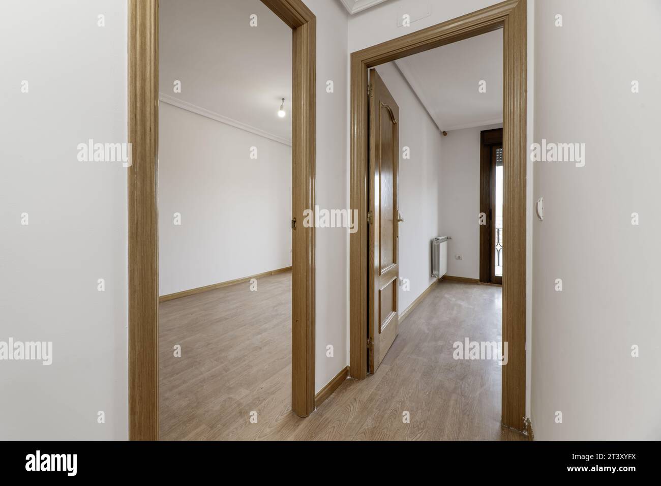 Hallway distributor of residence housing with oak wood carpentry on ...