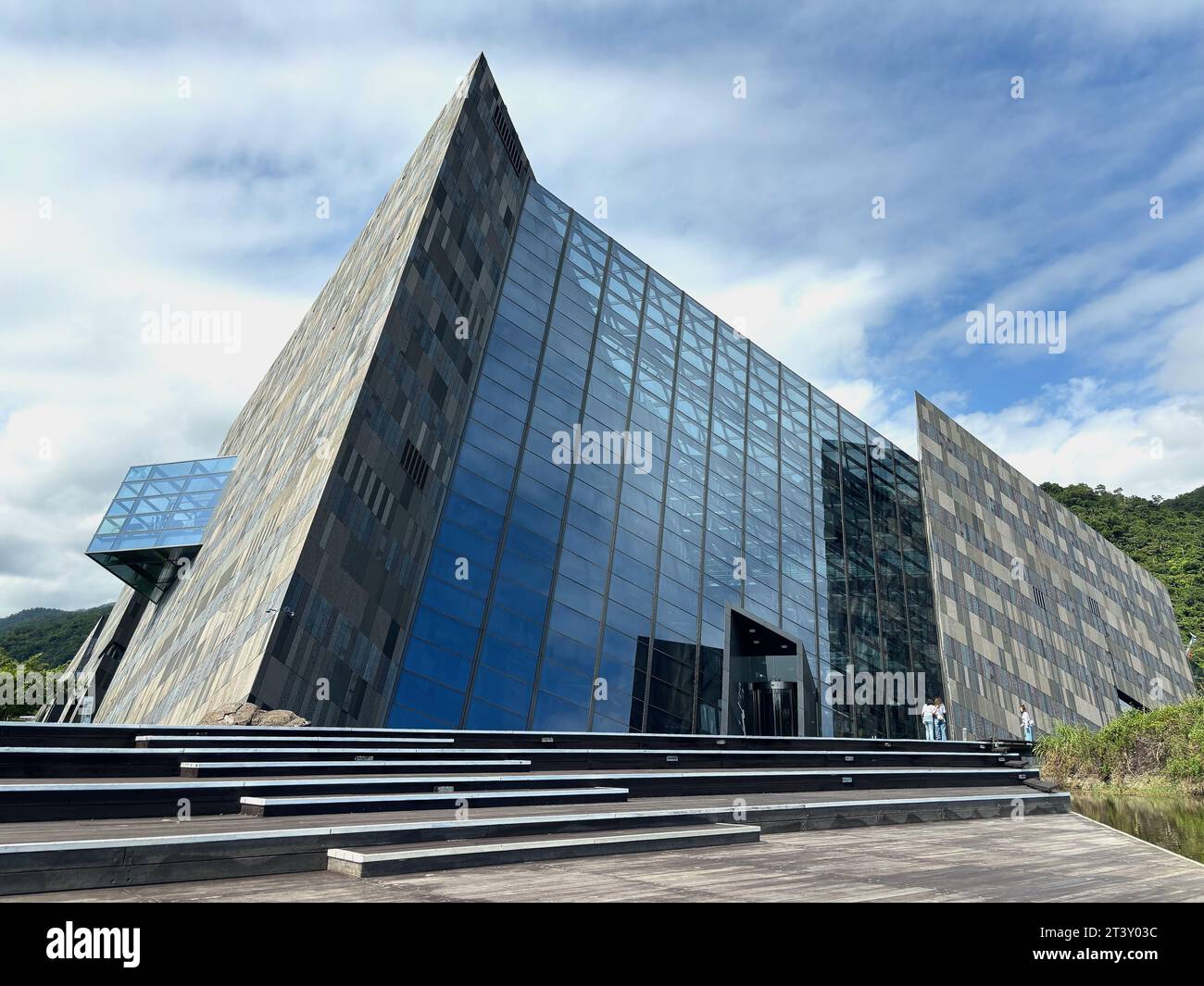 Exterior of the Lanyang Museum in Yilan, Taiwan. The museum has a ...