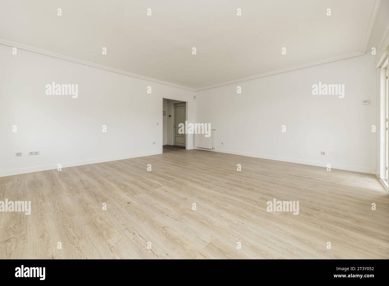 Large empty room with plain white painted walls Stock Photo - Alamy