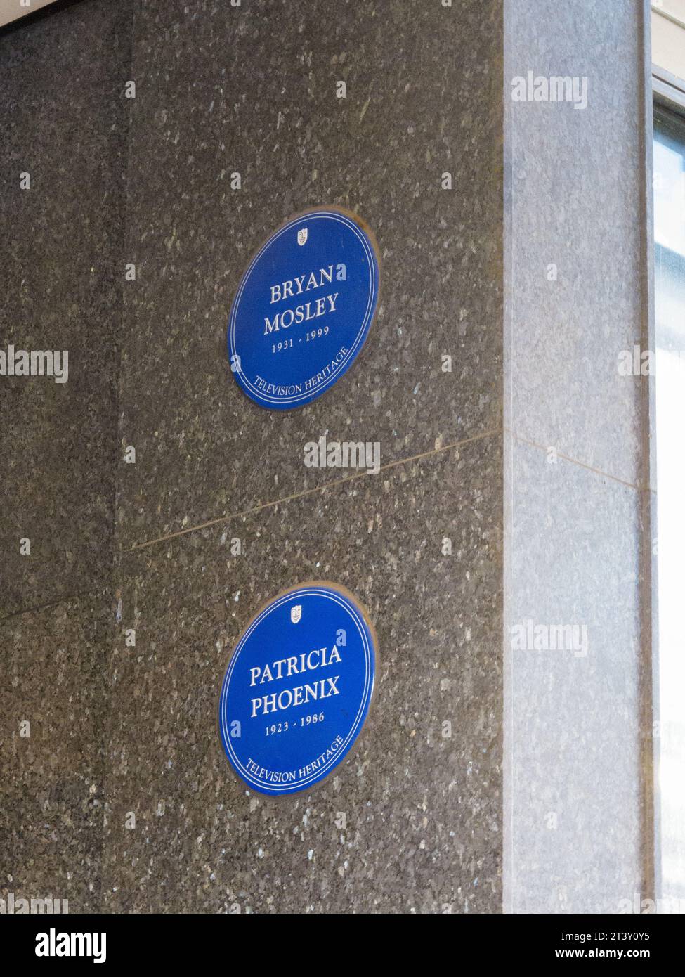 Plaques to Bryan Mosley and Patricia Phoenix, Manchester Stock Photo ...