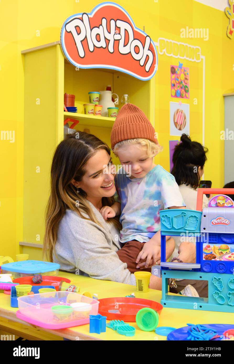 EDITORIAL USE ONLY Binky Felstead with her son Wolfie at Play-Doh’s ...